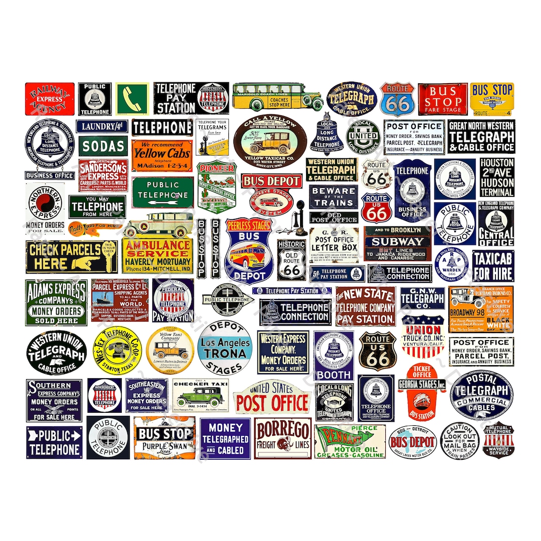 Model Railroad Signs & Dollhouse Décor, Telegraph, Telephone and Post ...