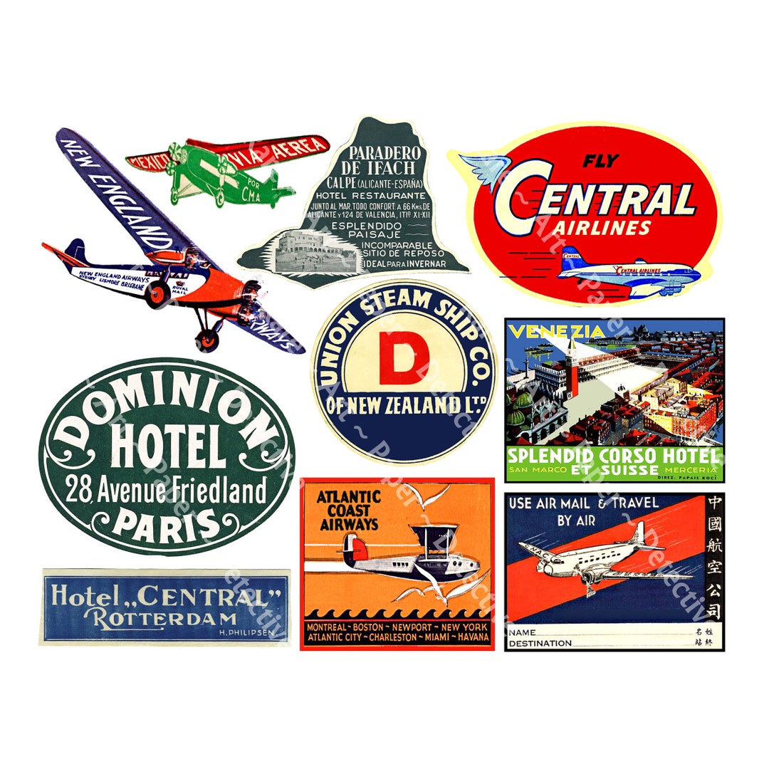 Luggage Label Stickers, Baggage Labels, Cut and Peel Sheet, Travel ...