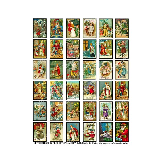 Christmas Greeting Card and Envelope Seals Vintage Style Cut - Etsy