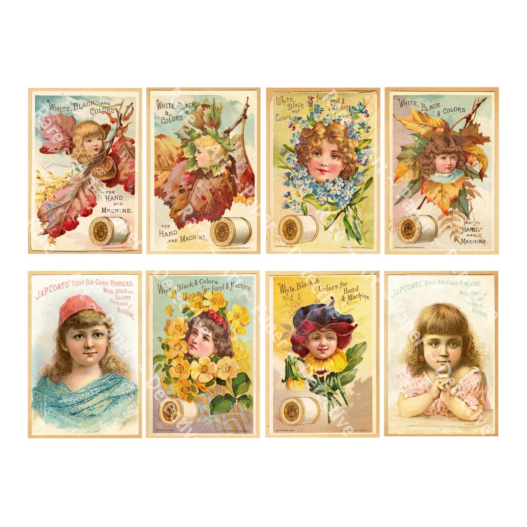 Vintage Sewing Stickers Thread Labels for Studio Decor & Card Making ...