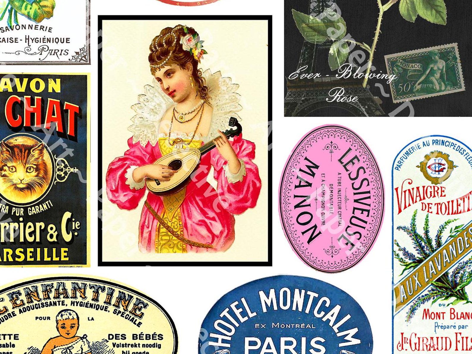 Paris France Graphics, STICKER Sheet, French Cottage Chic Pack, Elegant ...