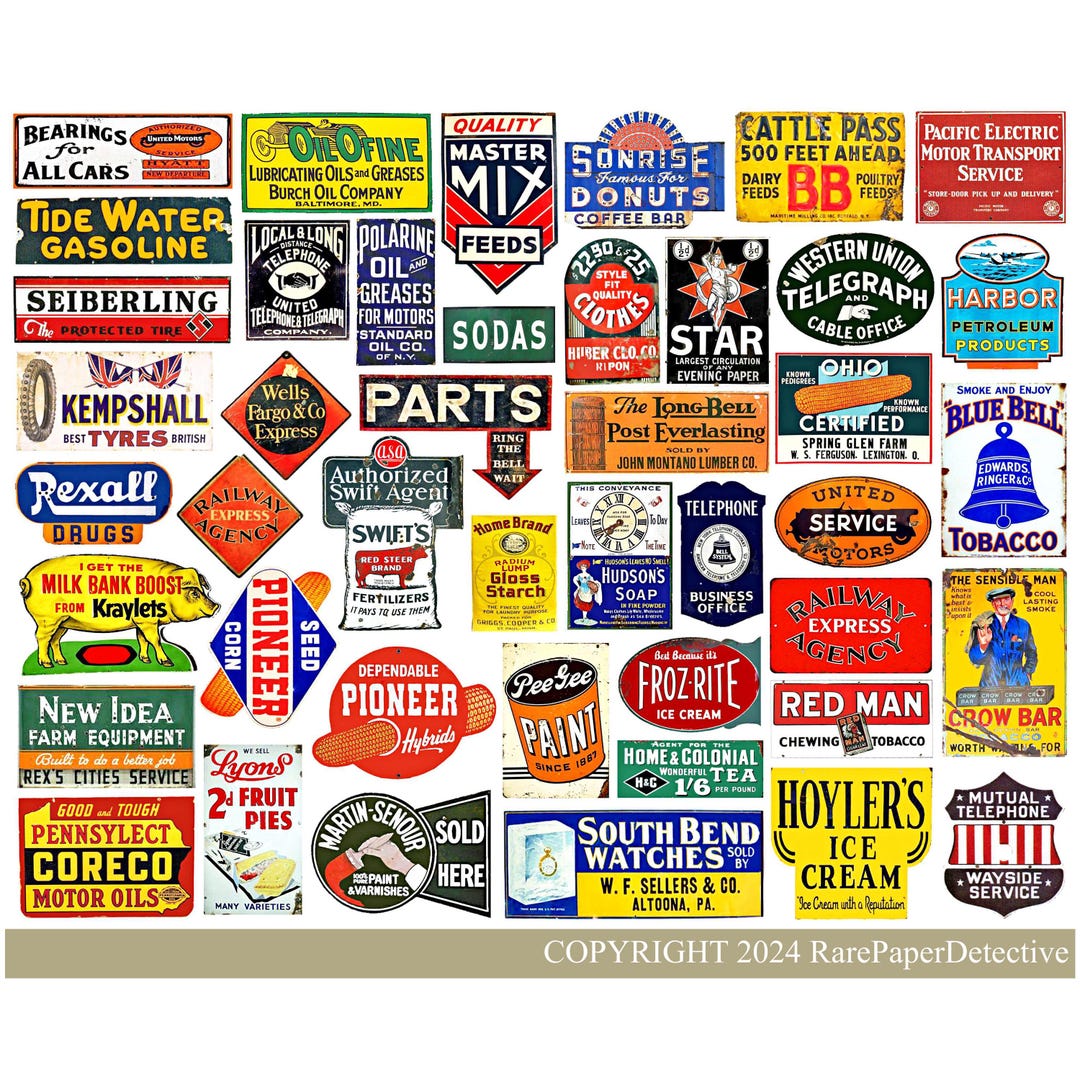 Model Railroad Sign Stickers for Train Layouts Vintage Advertising Decals Dollhouse Miniatures ...