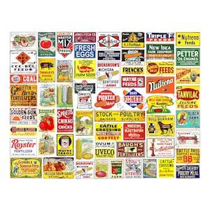 Huge Set of Dollhouse Miniature Signs & Advertising, 240 Multi Scale ...