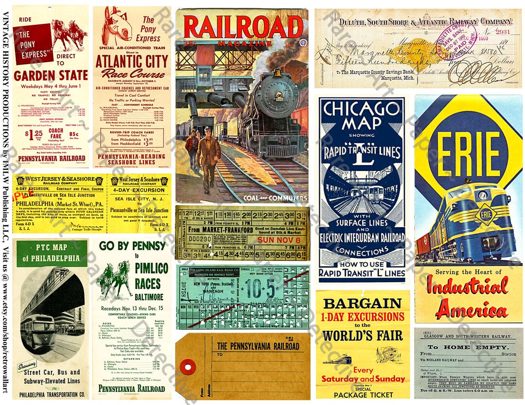 Railroad Memorabilia Collection STICKER Sheet Vintage - Etsy