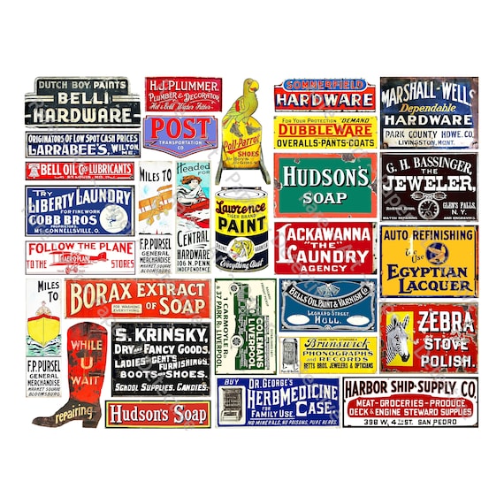 Paper City Scenery 1050 Vintage Advertising Stickers Antique Model ...