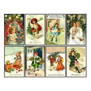 Victorian Christmas Stickers, 32 Vintage Postcard Inspired Holiday ...