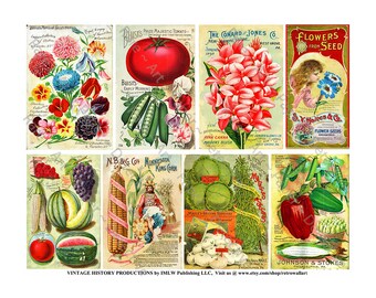 Garden Journal Stickers 8 Antique Seed Catalog Covers | Etsy