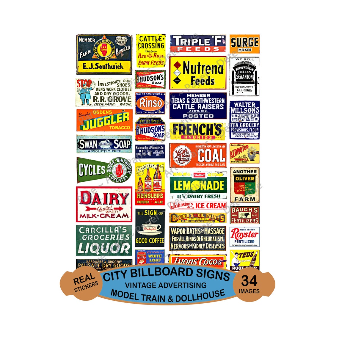 Model Signs for Trains & Dollhouses Sticker Sheet 34 Multi - Etsy