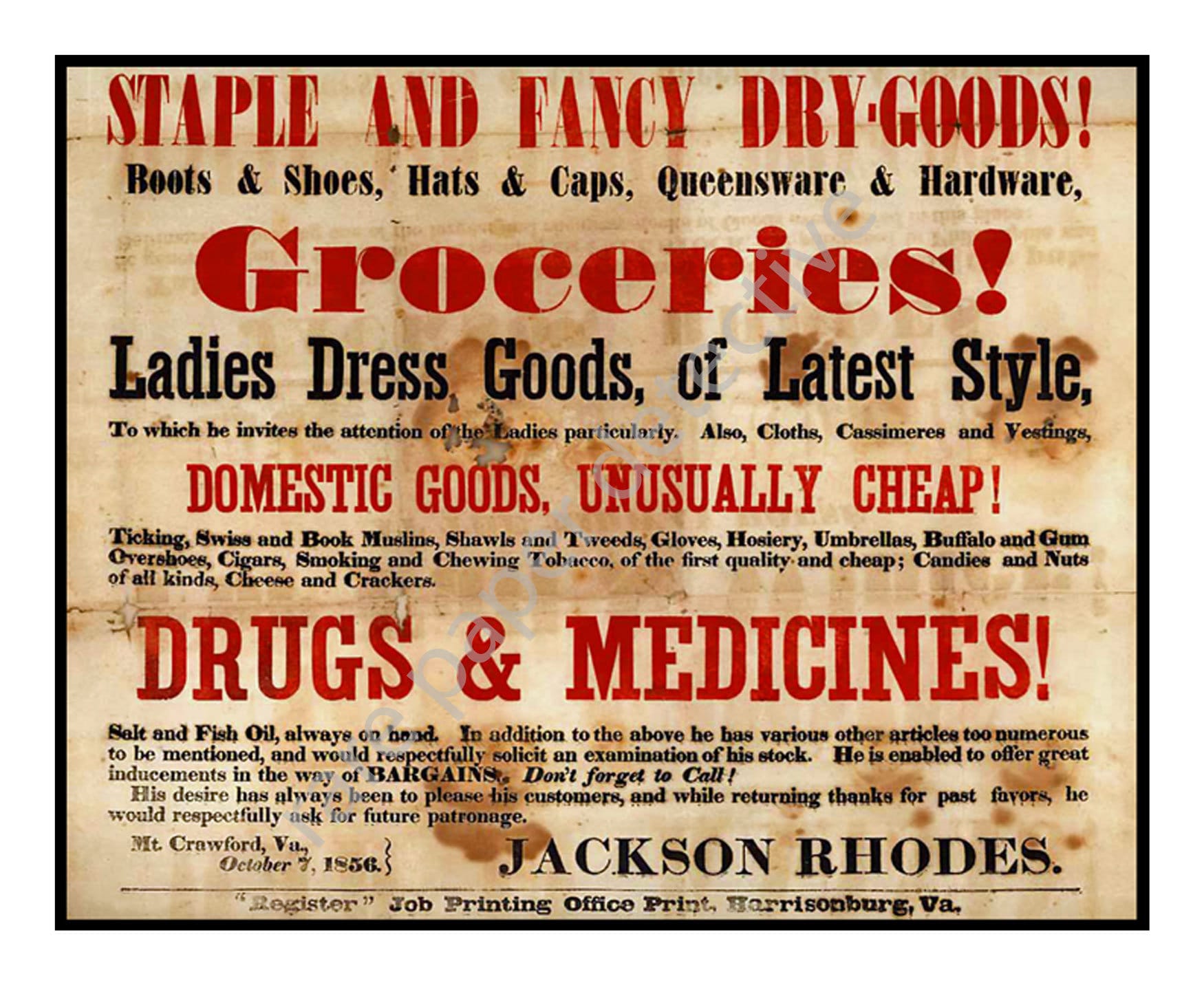 General Store Sign 8x 10 Print Vintage | Etsy