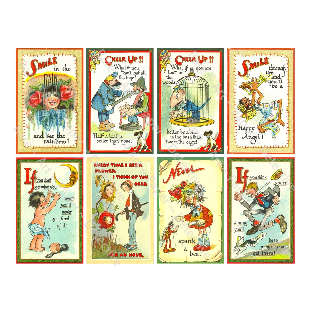 Victorian Comedy Stickers: Antique Style Ephemera, Inspirational Quotes ...