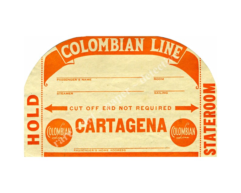 Baggage Sticker Steamship Decal Vintage Label Art & Luggage | Etsy