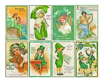 Christmas Stickers Deluxe Set of 8 Old Fashioned Postcard - Etsy
