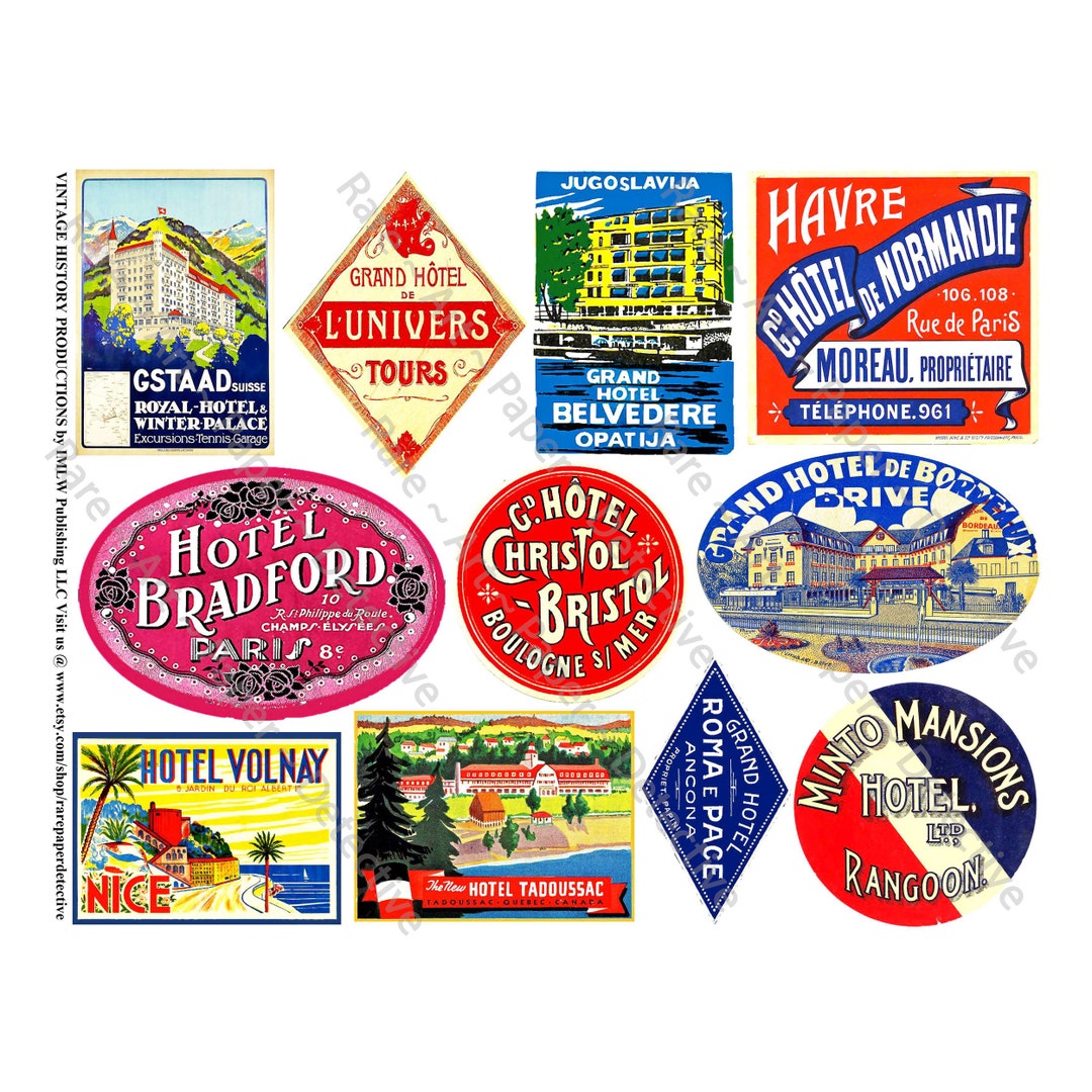 Travel Baggage Labels, Hotel Luggage Label, Sticker Sheet, Travel ...