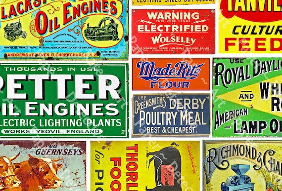 Vintage Store Signs Clipart