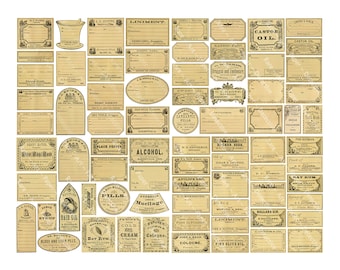 Apothecary Label Stickers: Vintage Medicine Cabinet Decor (76 Pcs) - Etsy