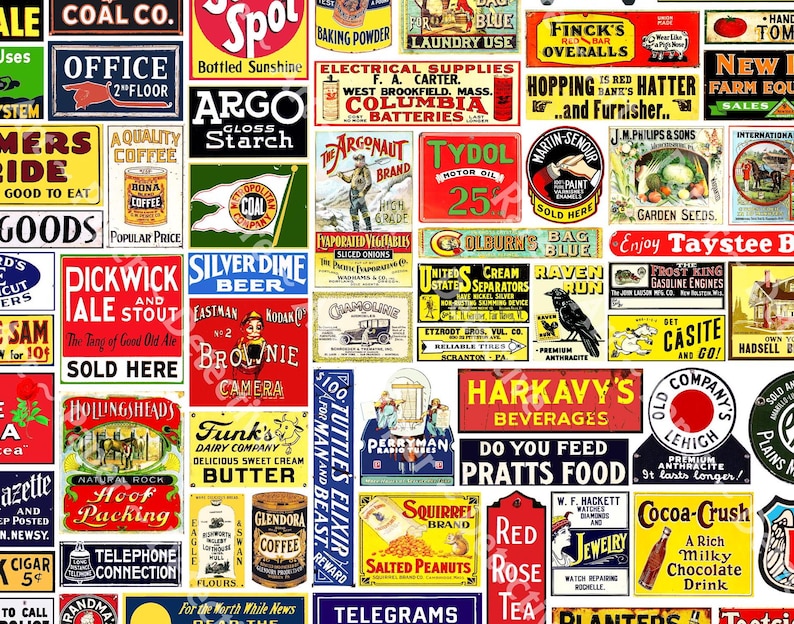 Model Railroad & Dollhouse Signs, Sticker Sheet, 68 Multi Scale Hobby ...