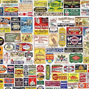Model Railroad & Diorama Signs, CUT and PEEL Sticker Sheet, 190 Multi ...
