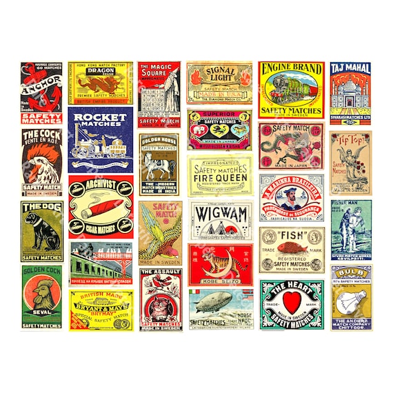Matchbook Art Paper Safety Match Labels STICKER Sheet - Etsy