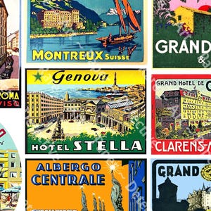 Hotel Luggage Labels, Printed Sheet, Grand Hotel Collection, Travel ...