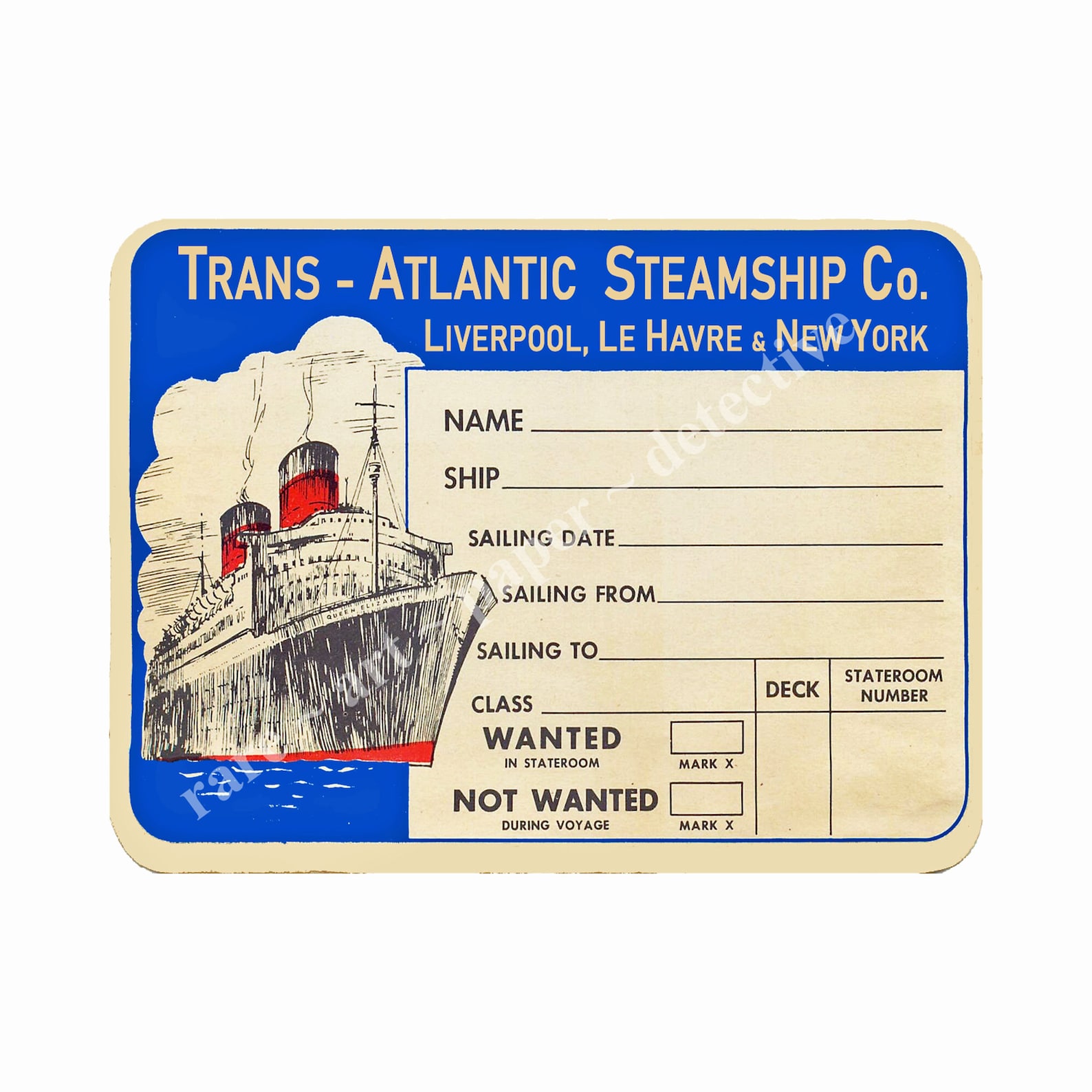 Travel Sticker Steamship Decal Vintage Label Art Luggage - Etsy