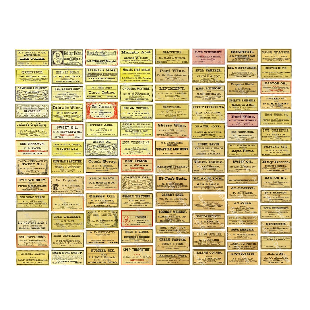 Medicine Cabinet Label Stickers, 100 Pcs Set on 4 Cut & Peel Sticker ...