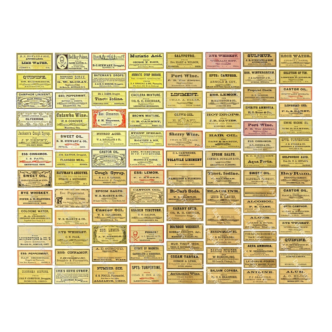 Medicine Cabinet Label Stickers 100 Pcs Set on 4 Cut & Peel - Etsy