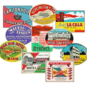 Travel Sticker Gift Set 10 Hotel Luggage Label Stickers - Etsy