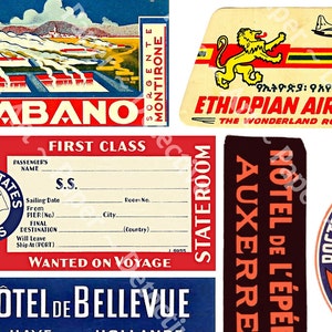 Luggage Label Stickers, Baggage Labels, Cut and Peel Sheet, Travel ...