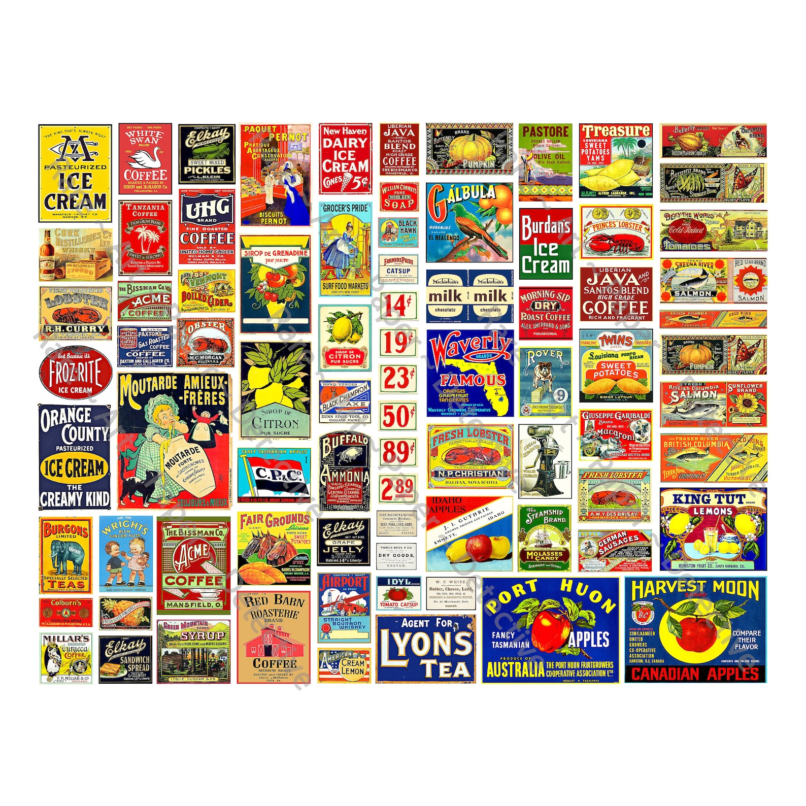 Huge Set of Dollhouse Miniature Signs & Advertising 240 Multi - Etsy