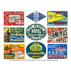 Luggage STICKERS, Hotel Luggage Labels & Baggage Tags, 9 Colorful ...
