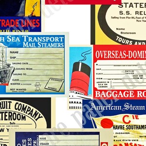 Travel Sticker Luggage Labels From the Golden Age of Travel, 8 Large ...