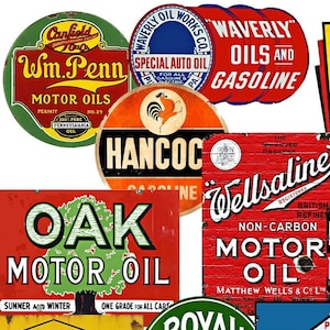 Oil & Gas Can Labels, Gift Set of 12 Stickers, Colorful Car Enthusiast ...