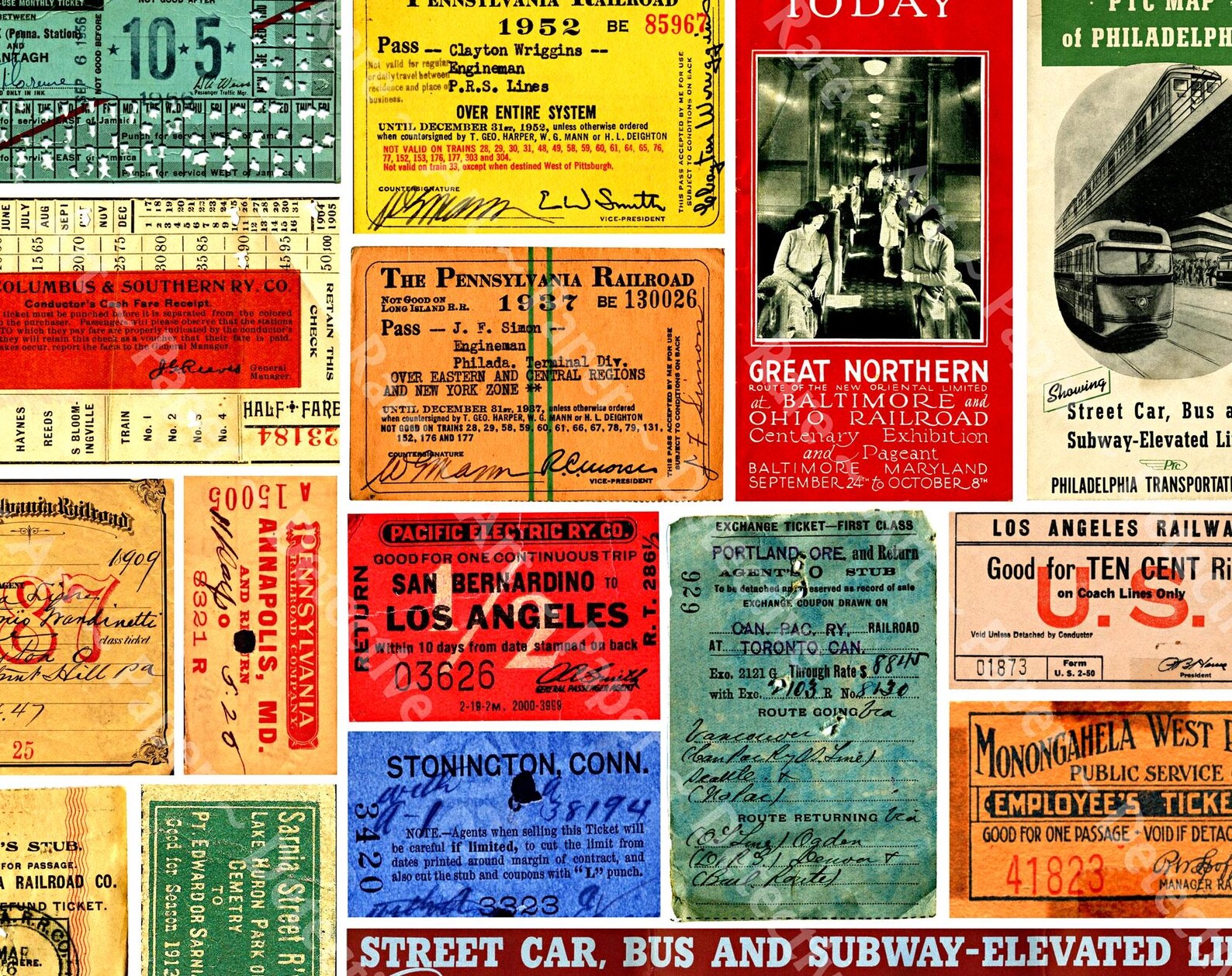Railroad Ticket Stubs, 16 Reproduction Tickets, Train Travel, Travel ...