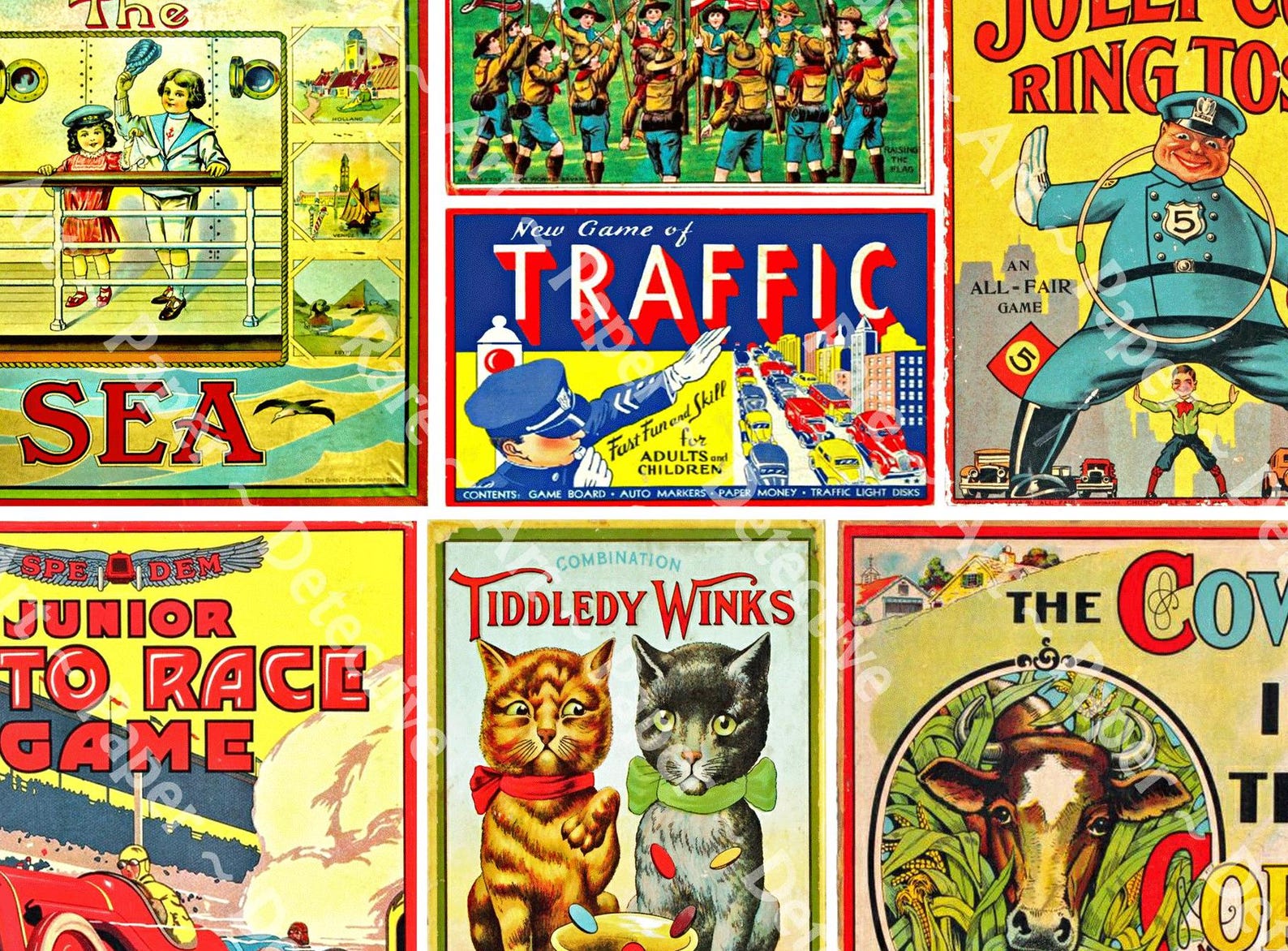 Vintage Board Game Box Art, Printed Sheet, Gift Making, Antique ...