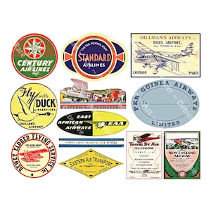 Luggage & Airmail Labels Set, 4 Cut and Peel STICKER SHEETS, 67 ...