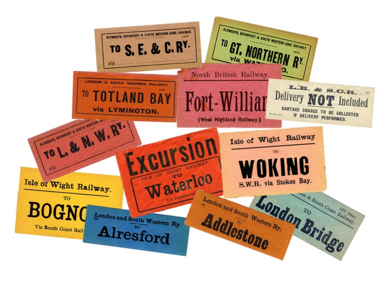 British Railway Baggage Tag Stickers Set of 12 Sticker Decals - Etsy
