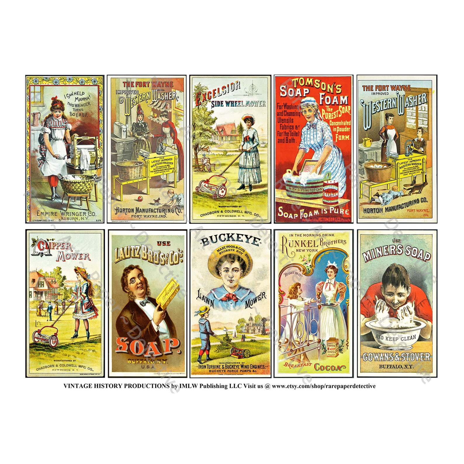 Victorian Advertising Trade Cards, STICKER Sheet, Vintage Ads, Old ...