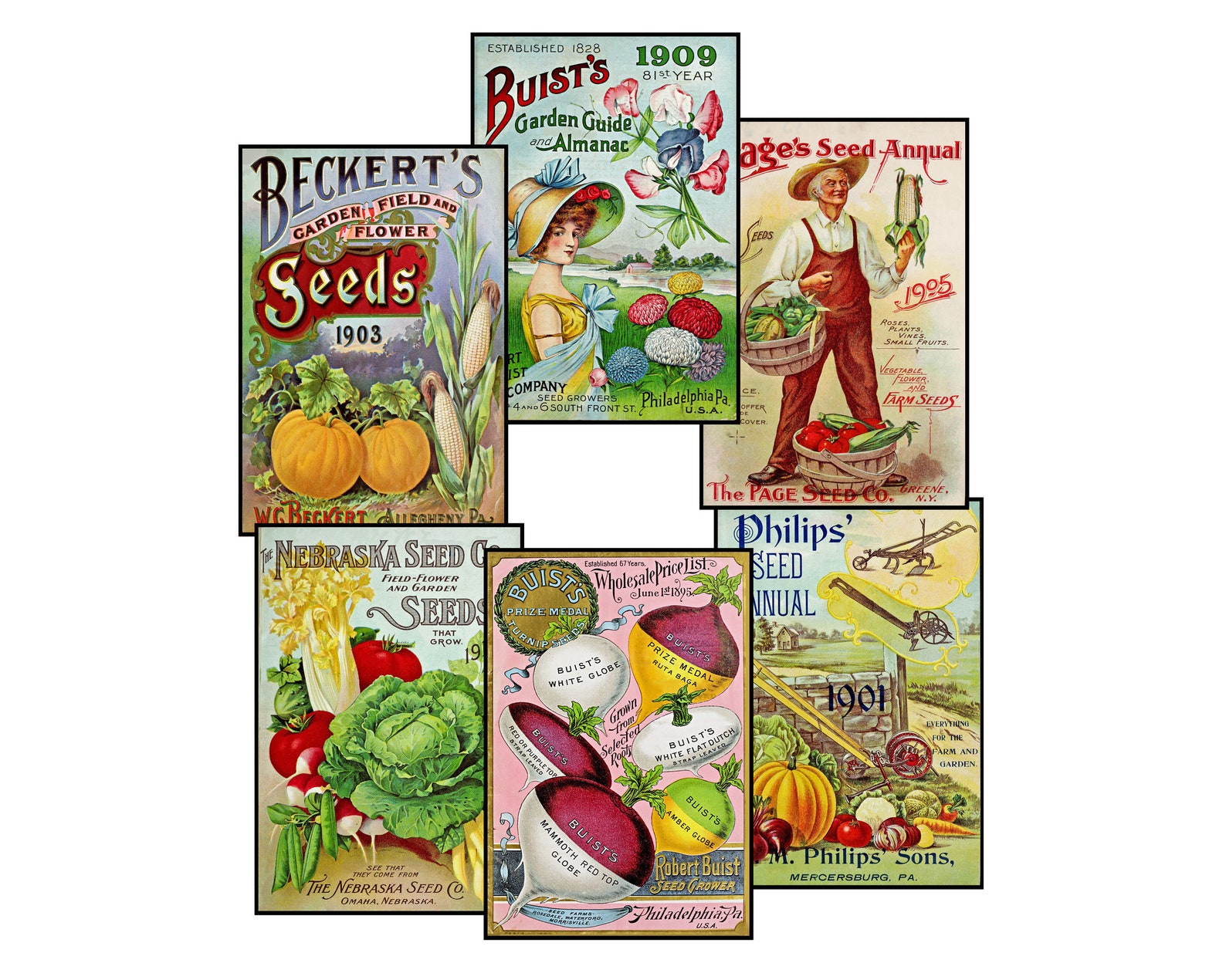 Garden Journal Stickers 6 Old Fashioned Colorful 4 X | Etsy