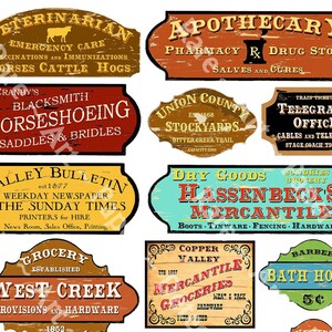Old West Frontier Town Sign Stickers, Diorama, Model Railroad ...