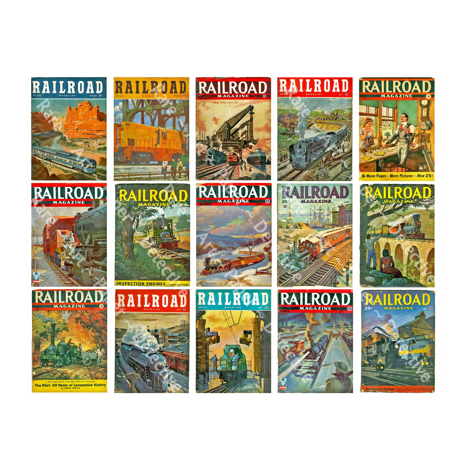 Train Stickers, 15 Colorful Railroad Tags for Hobby Accents, Journals ...