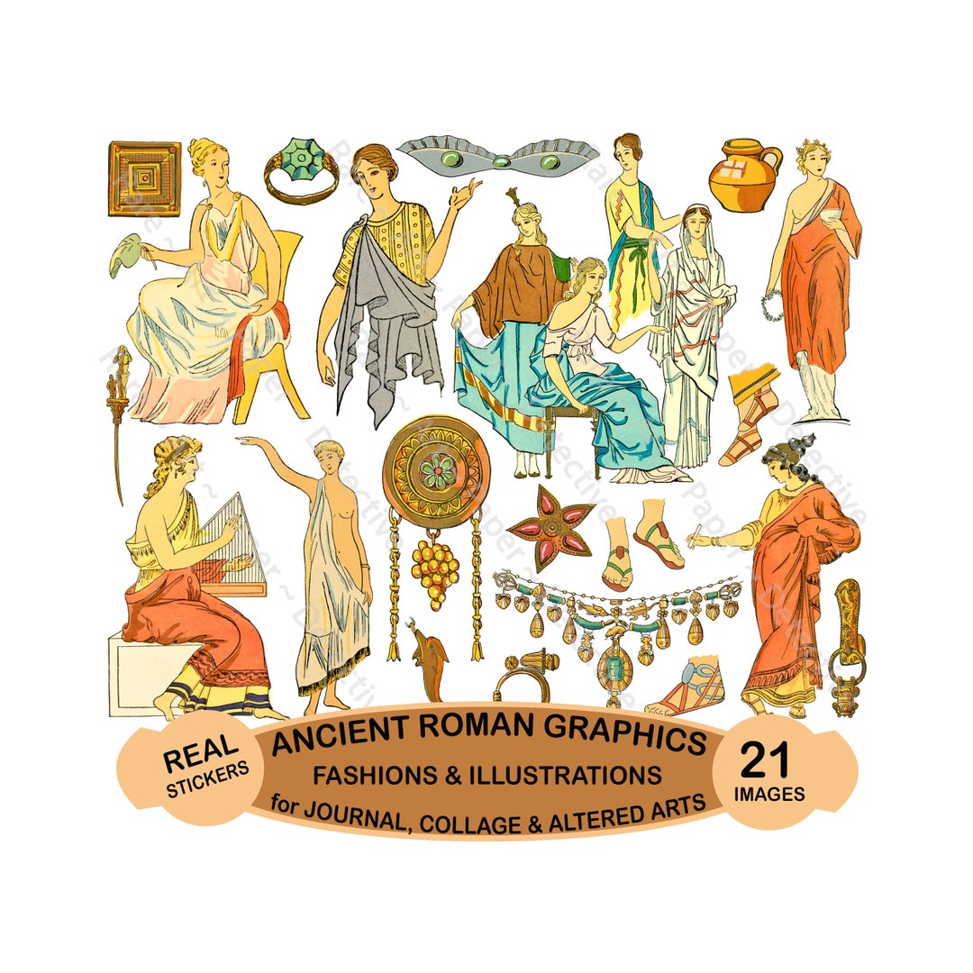 Roman Graphics & Fashions, Sticker Sheet, Junk Journal and Clip Art ...