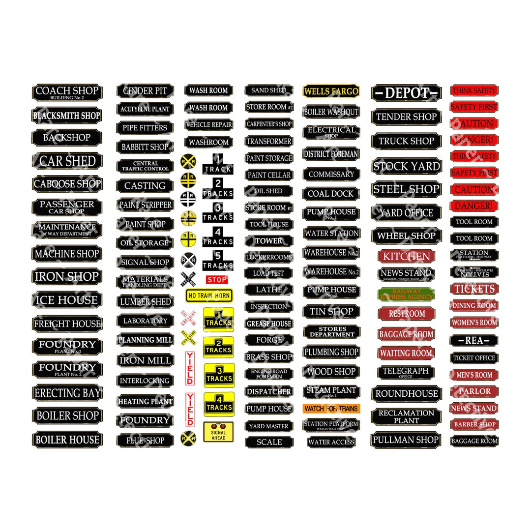 Railroad Sign Stickers Factory & Industrial Signage 140 - Etsy
