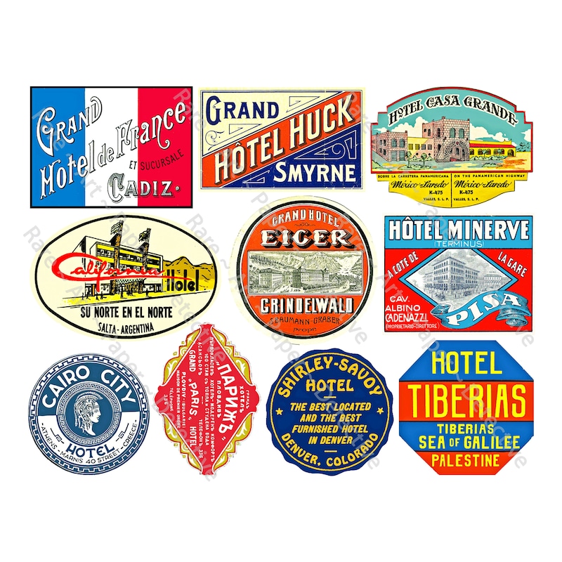 Vintage Luggage Labels - Etsy