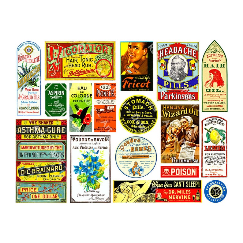 Colorful Medicine Cabinet Label Stickers 90 Pcs Set on 4 Cut - Etsy