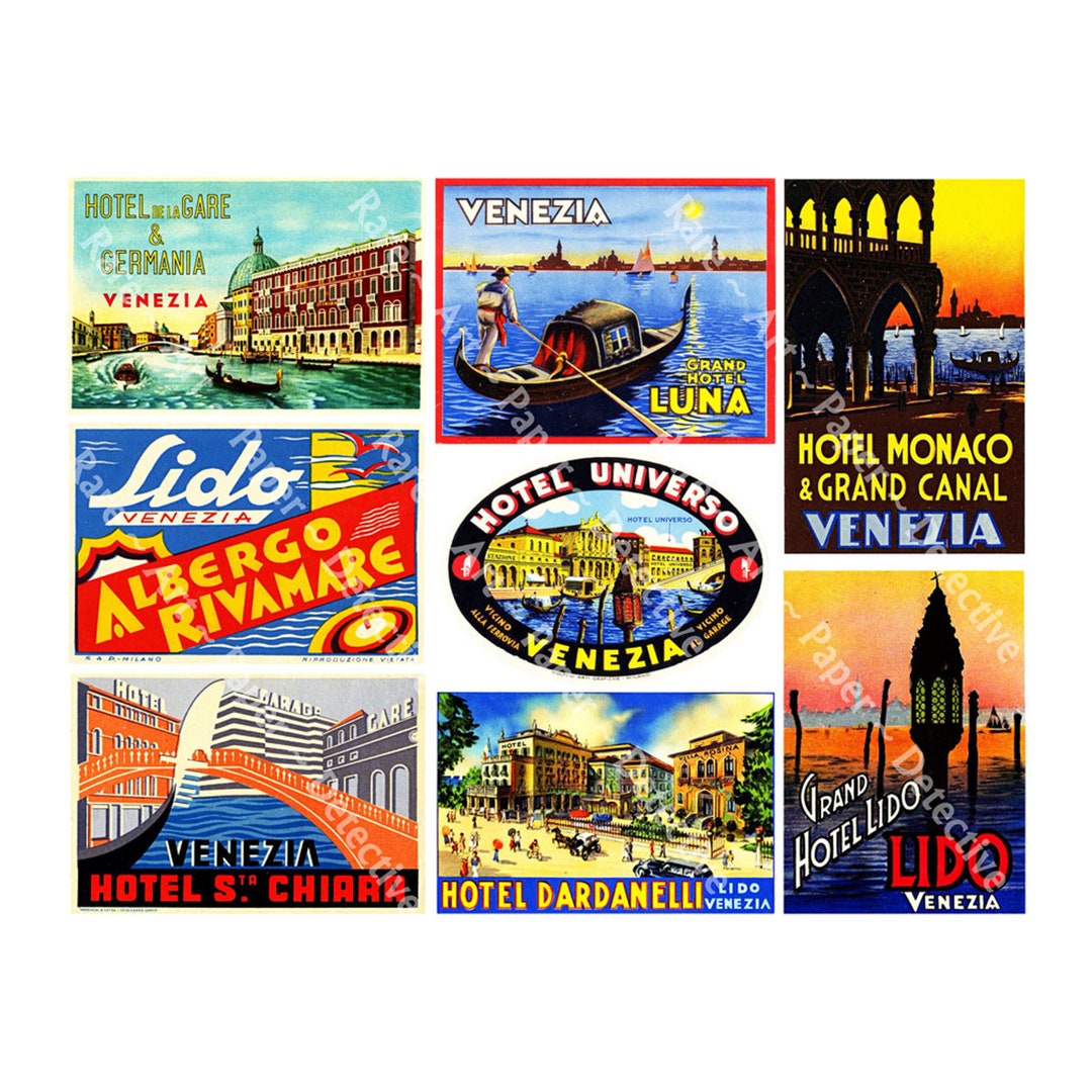 Travel Stickers, Hotel Luggage Labels, Printed Sheet, Travel Baggage ...