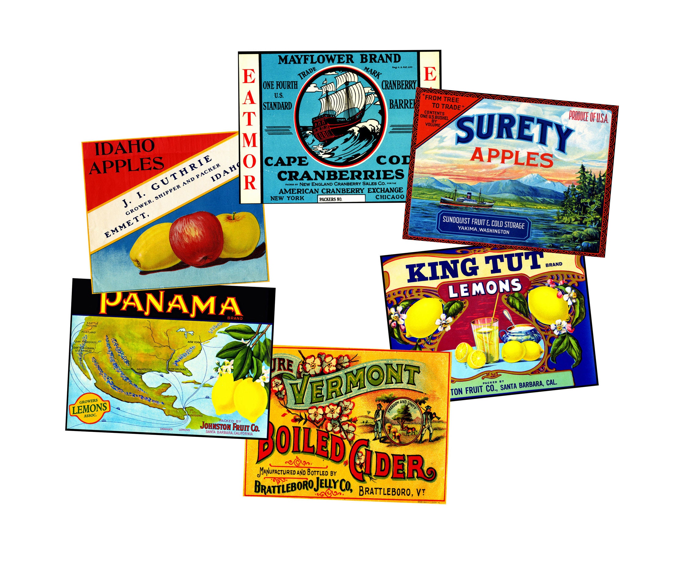 Kitchen Label Art Stickers Gift Set 6 Big Colorful 4 X - Etsy