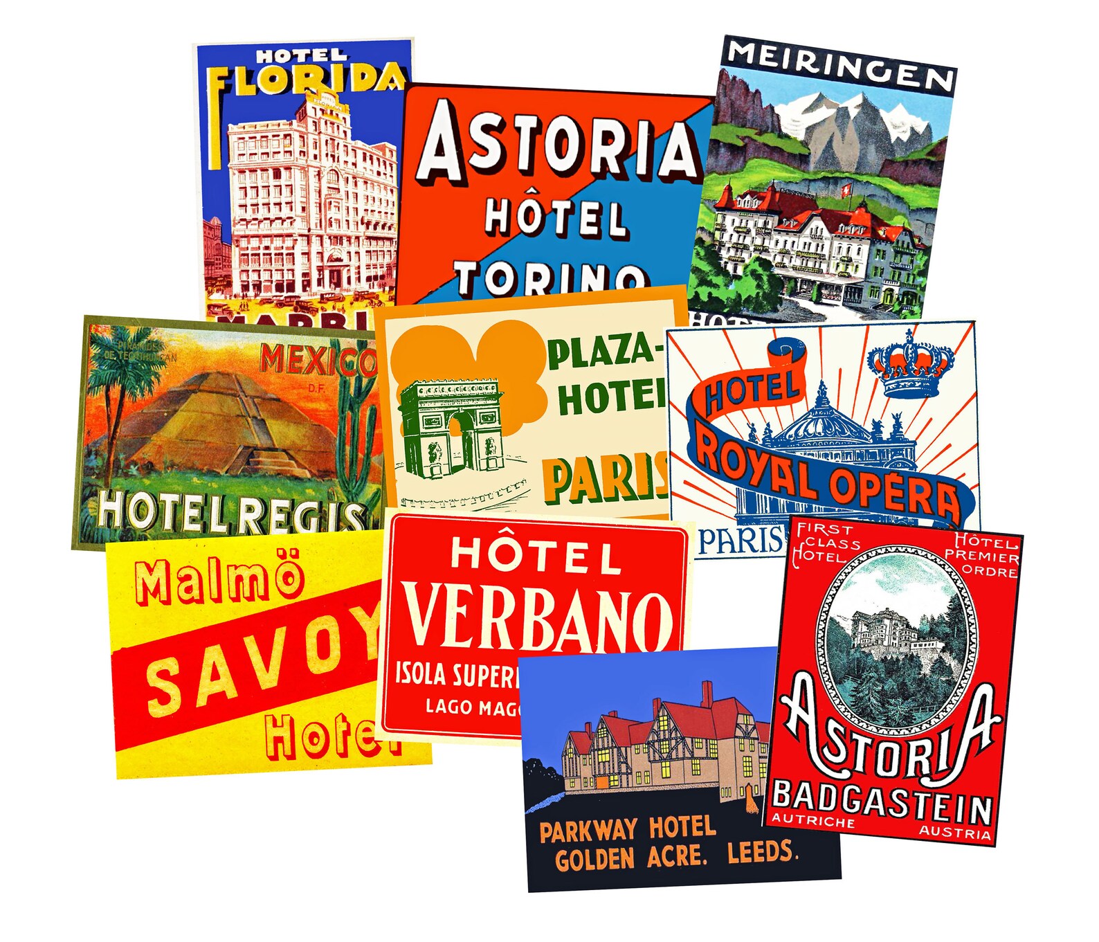 Travel Sticker Gift Set 10 Hotel Luggage Label Stickers - Etsy
