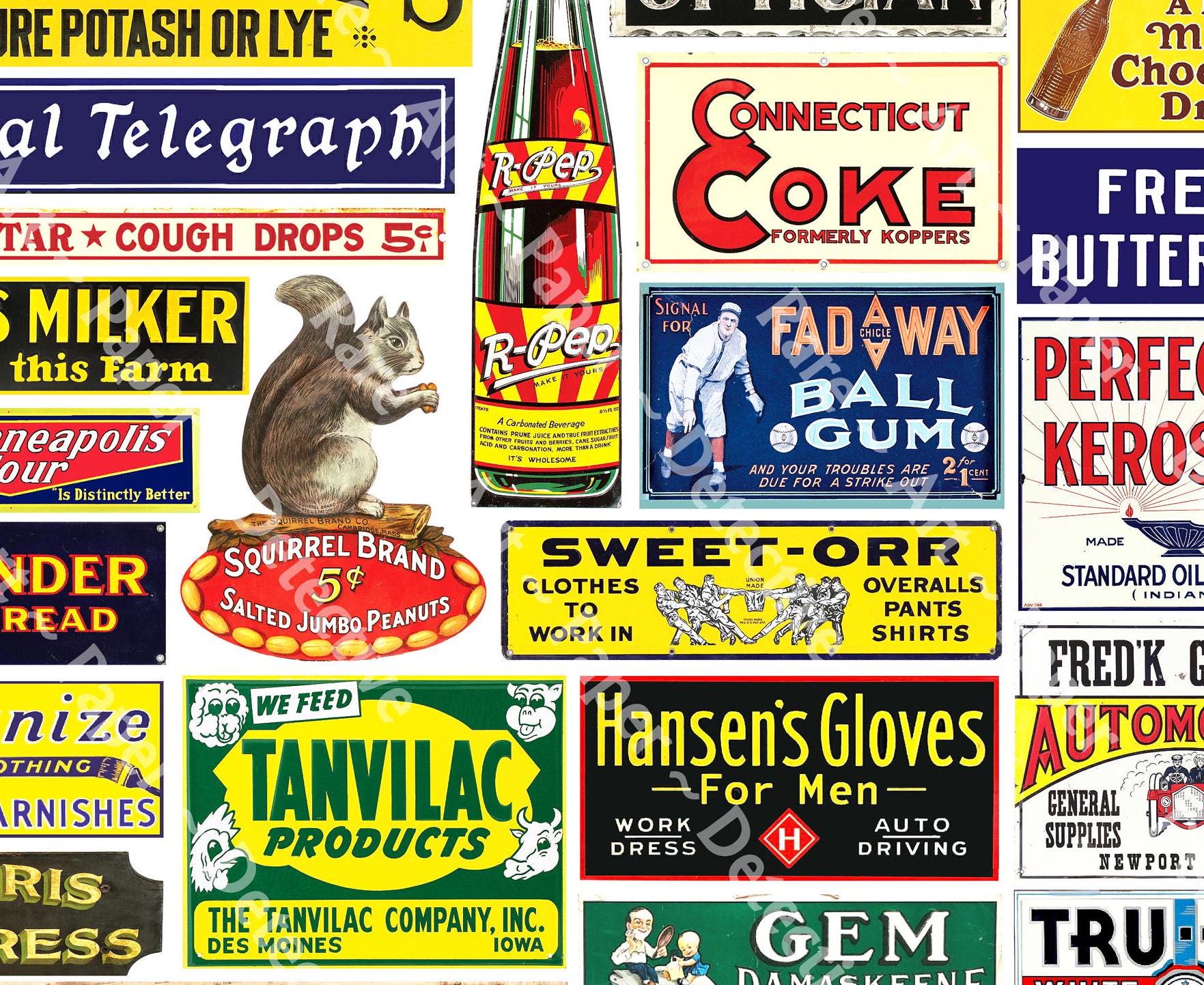 Advertising Sign Stickers, Dollhouse Miniature and Model Railroad ...