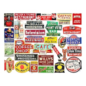 Vintage Style Sign Stickers & General Store Advertising Signs for ...
