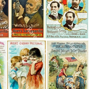 Apothecary Advertising Card Bundle, Collage Card Making Art Paper, 8 ...